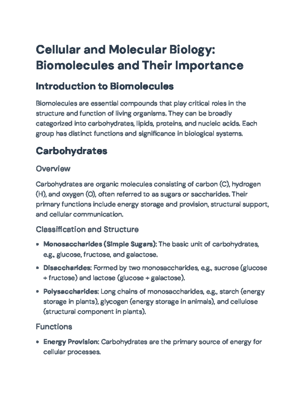 Understanding Biomolecules: Structure, Function, and Diseases ...