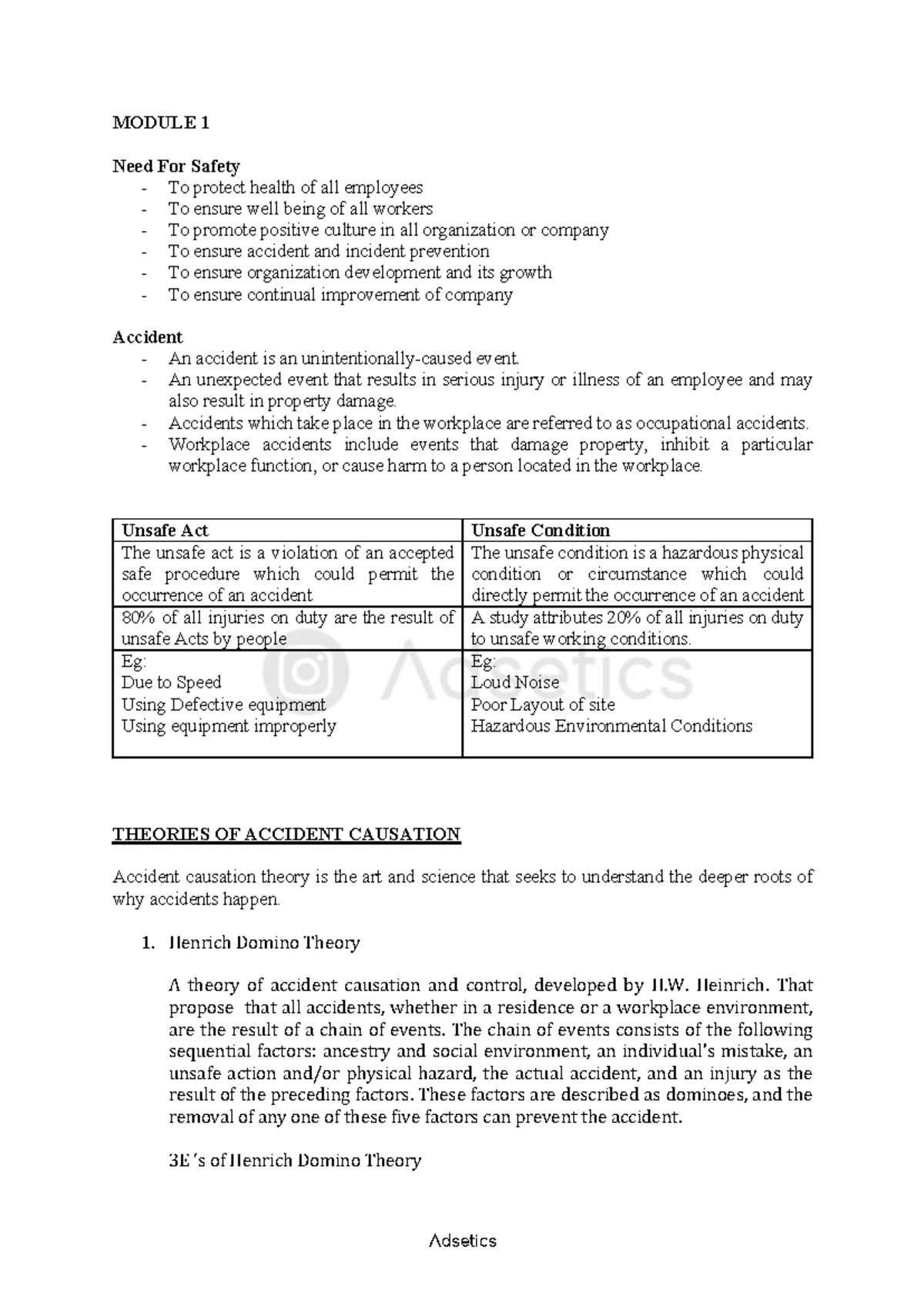 ISE Short note - ISE Notes - MODULE 1 Need For Safety - To protect ...