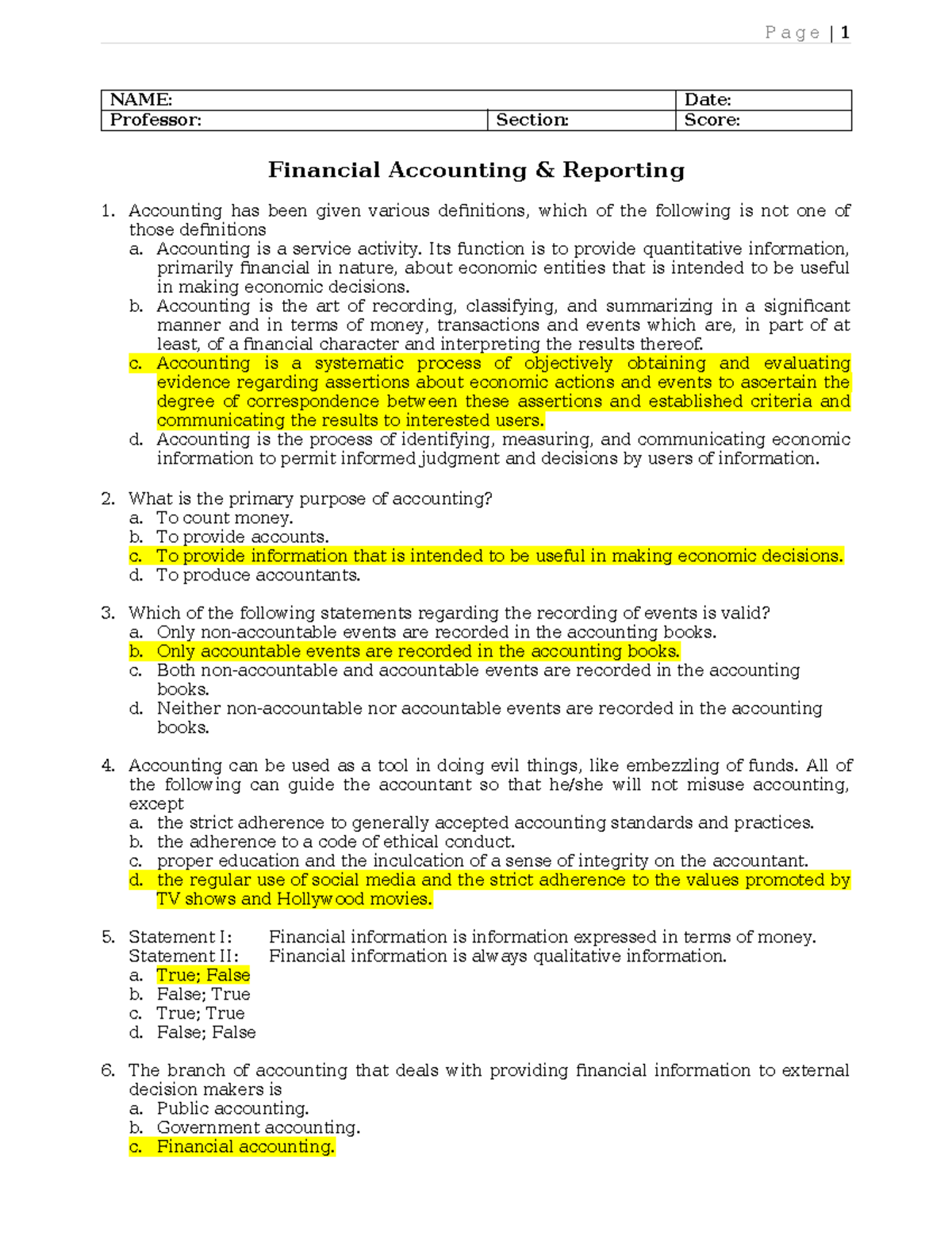 Reviewer for Financial Accounting Midterm Exam - Studocu