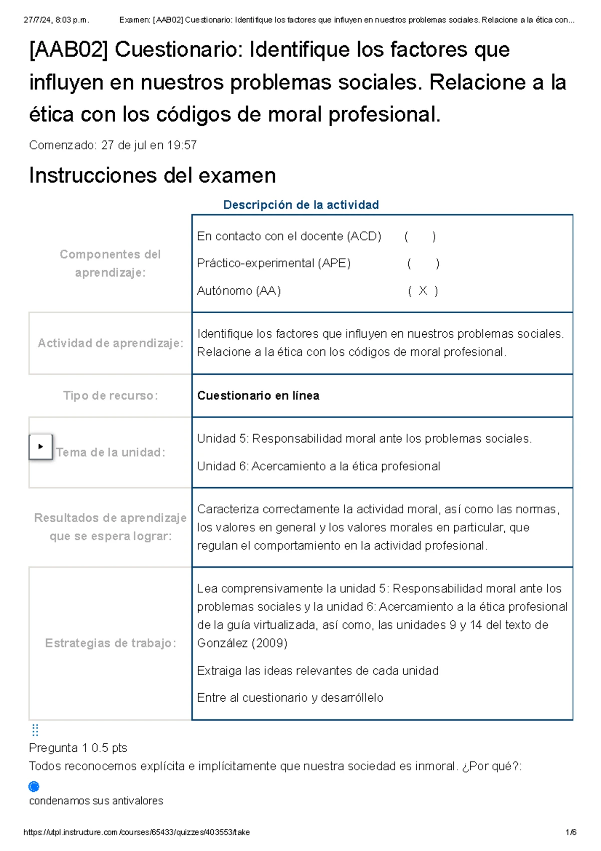 Examen 1: Resolución de Caso sobre Terapia y Trastornos de Ansiedad - Studocu