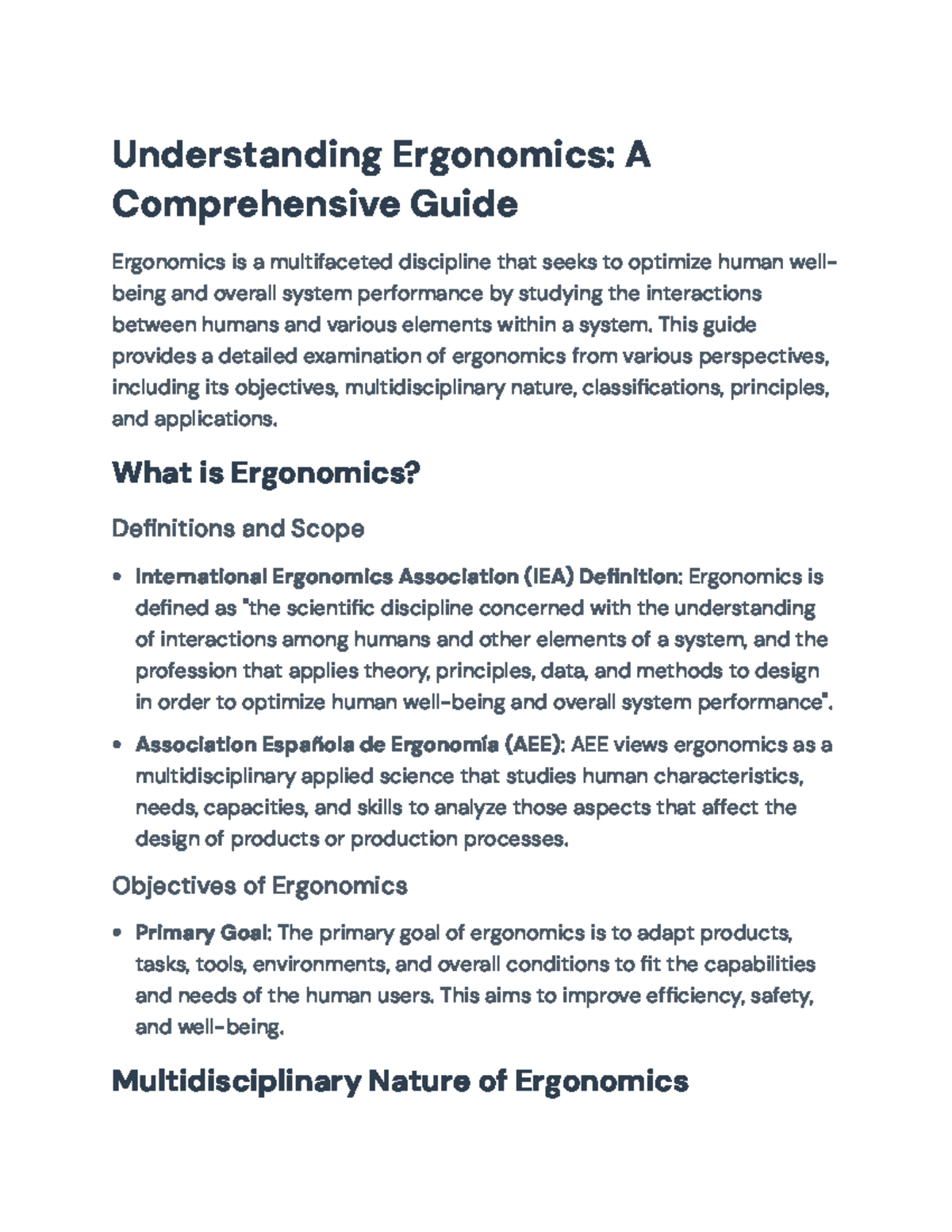 Comprehensive Guide to Ergonomics: Principles and Applications ...