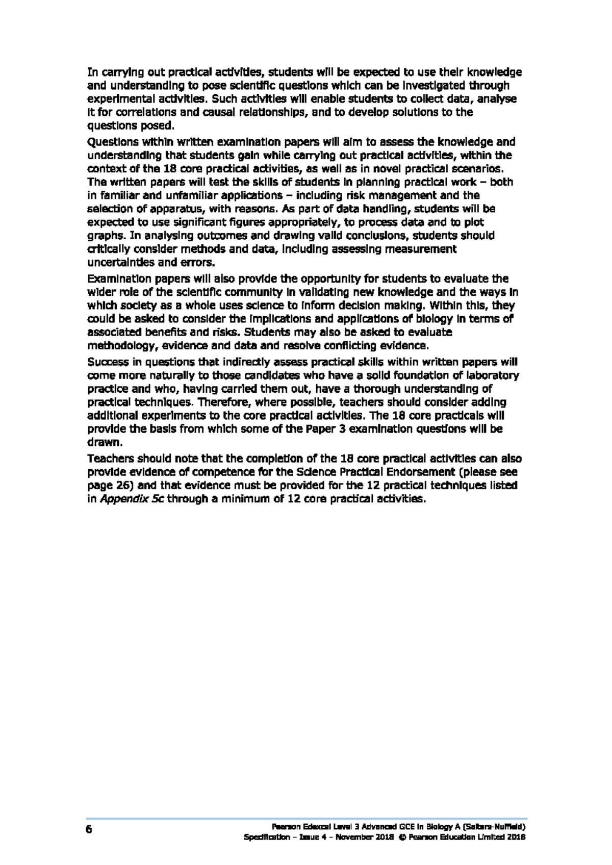Biology A Level Practical Skills and Assessment Specifications - Studocu