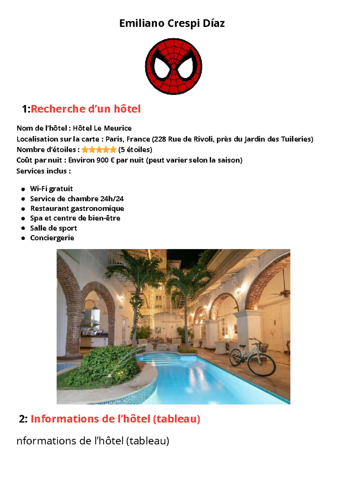 Recherche d’un Hôtel 5 Étoiles à Paris - Activité Biblio Exos 3 - Studocu