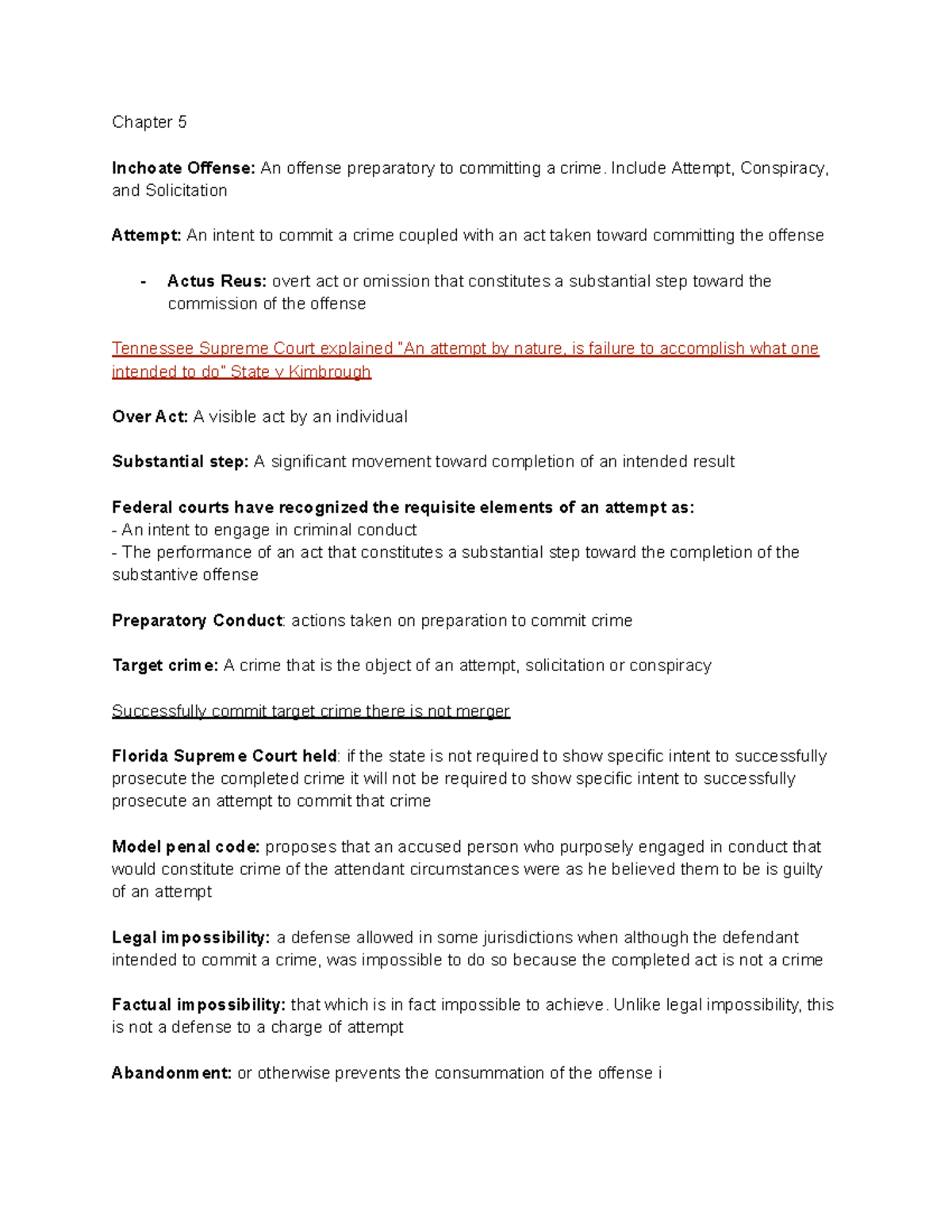 Chapter 5 CJ: Inchoate Offenses - Attempt, Solicitation, Conspiracy ...