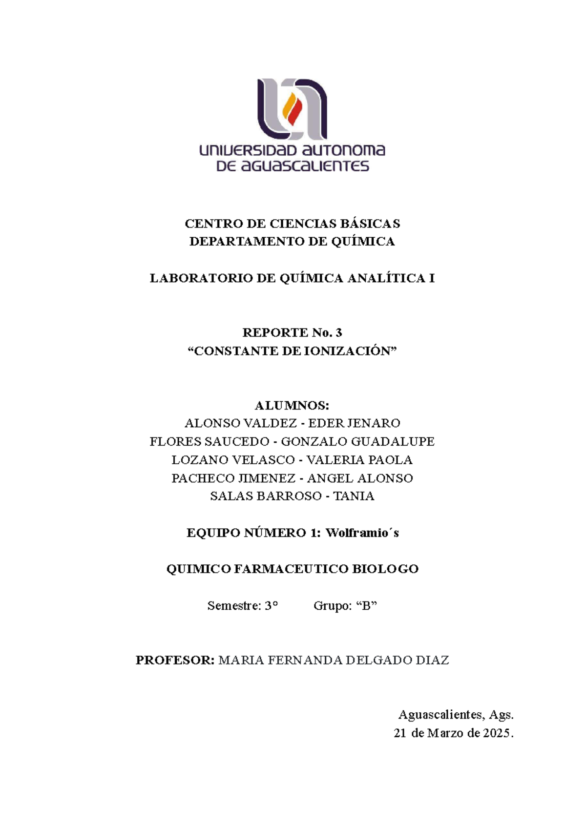 Práctica 3 de Laboratorio: Determinación de Ionización del Ácido Acético - QA1 - Studocu