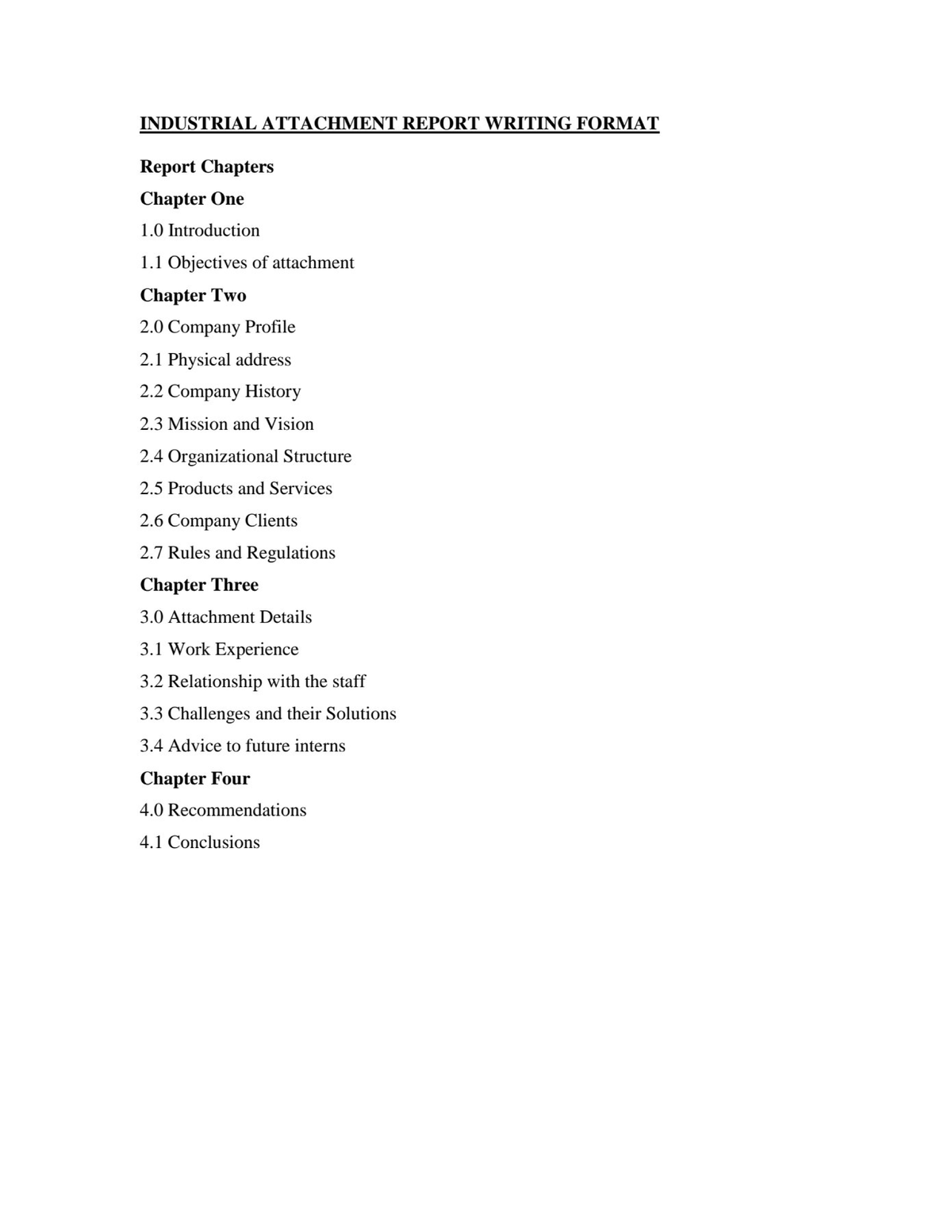 INDUSTRIAL ATTACHMENT REPORT FORMAT: A Comprehensive Guide - Studocu