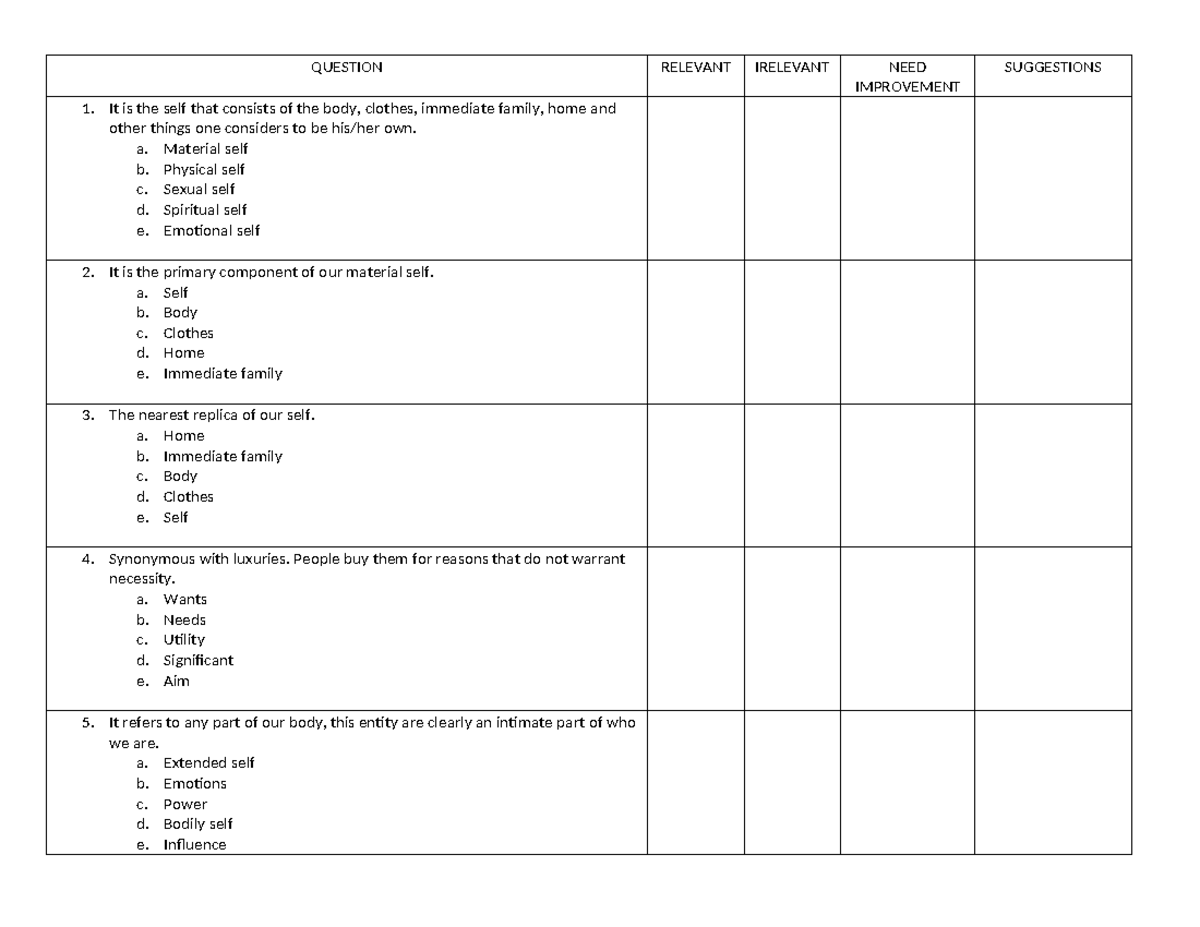 Validation checklist before the validator validates - QUESTION RELEVANT ...