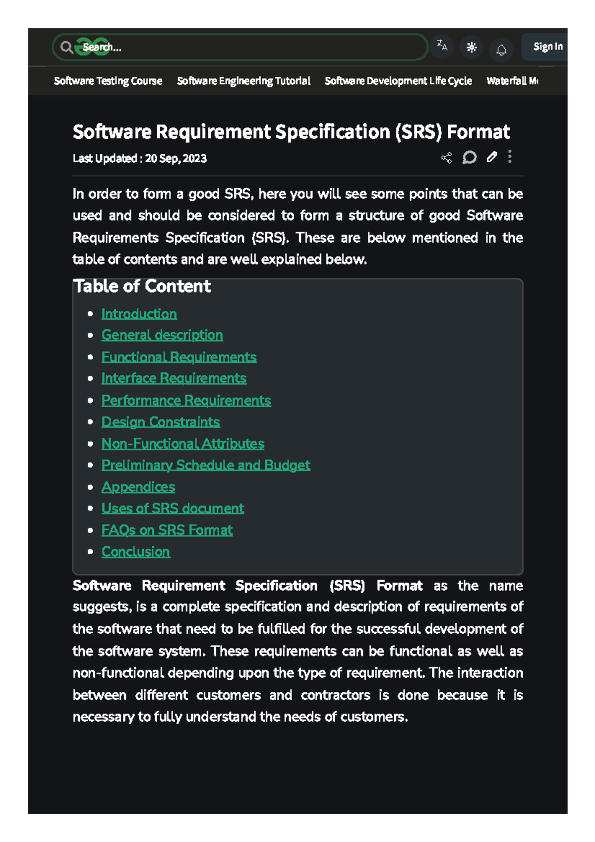Software Requirements Specification (SRS) Format - SE Course Notes ...