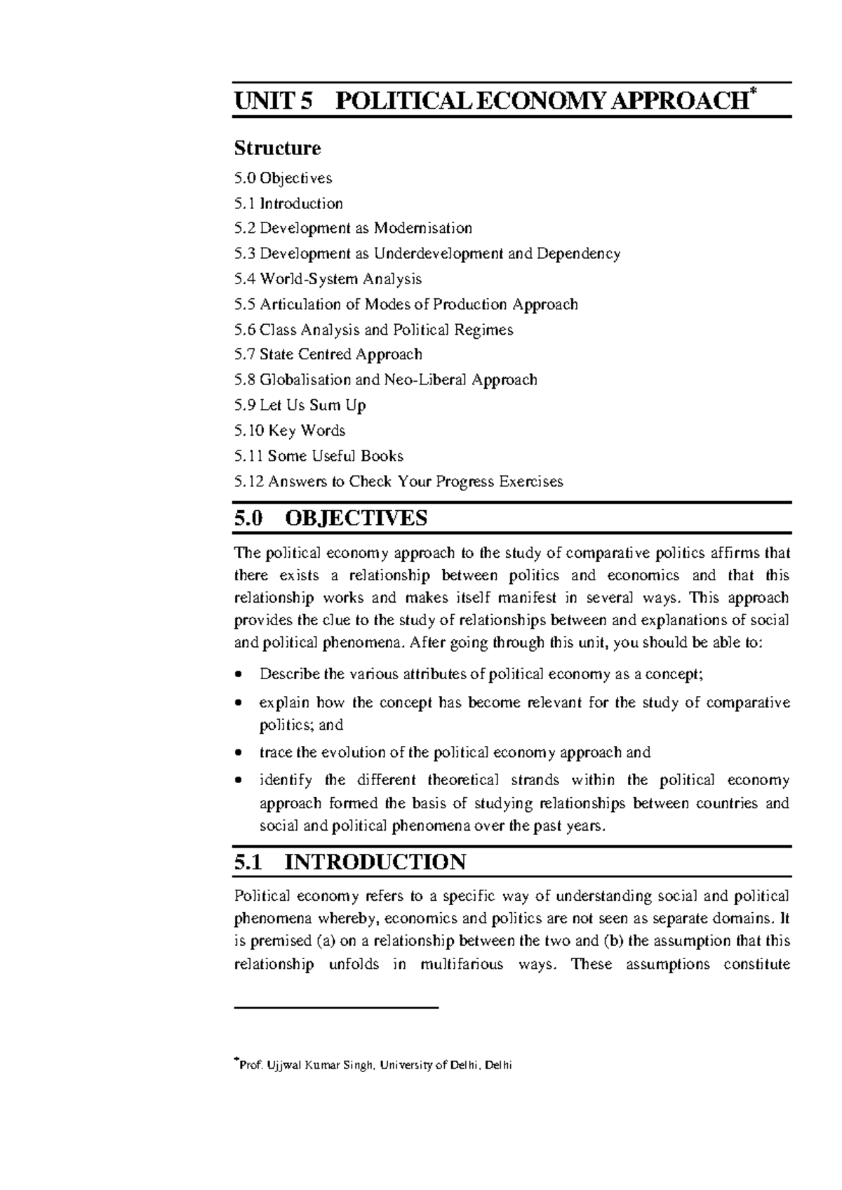 Unit-5 - ignou notes cgp - UNIT 5 POLITICAL ECONOMY APPROACH ...