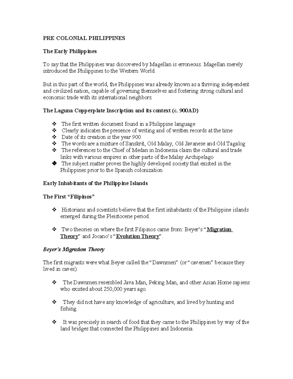 PRE- Colonial- Philippines - PRE COLONIAL PHILIPPINES The Early ...