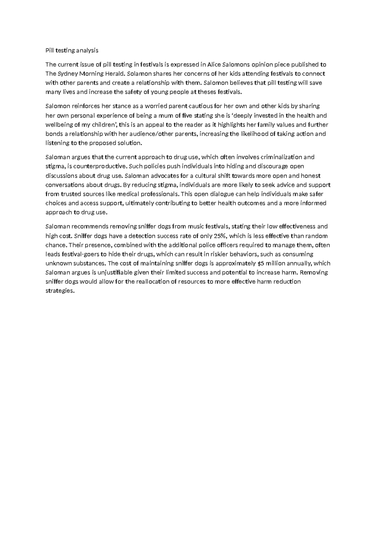 Pill Testing Analysis: Key Insights and Recommendations for Festivals ...