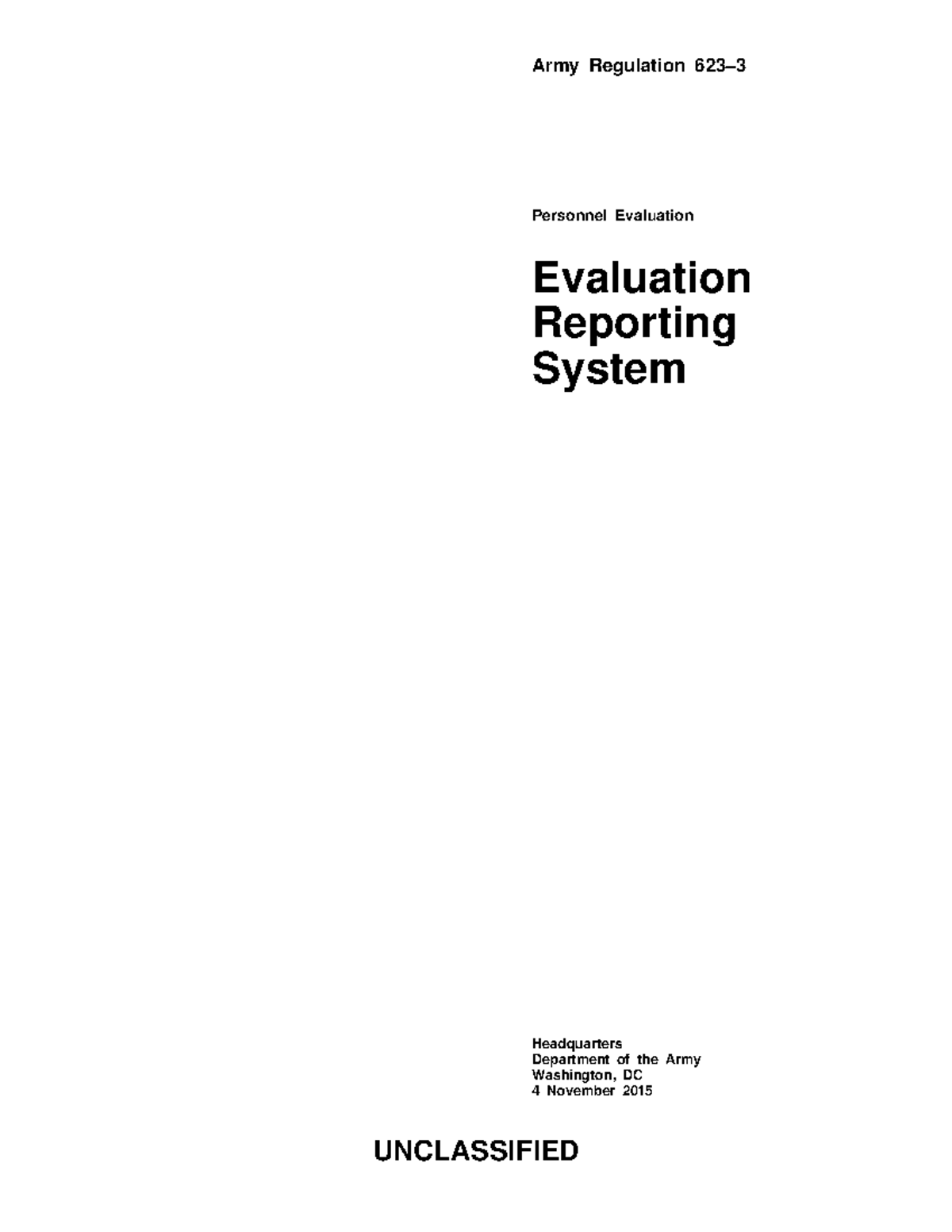 Army Regulation 623-3: Personnel Evaluation Reporting System Updates ...