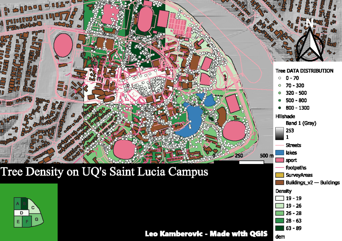 GEOM1000 Practical 5: Tree Density Map of Saint Lucia Campus - Studocu
