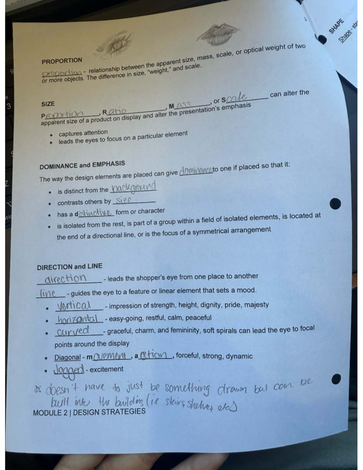 "IMG_3771 - Design Strategies: Shape, Proportion, and Emphasis" - Studocu