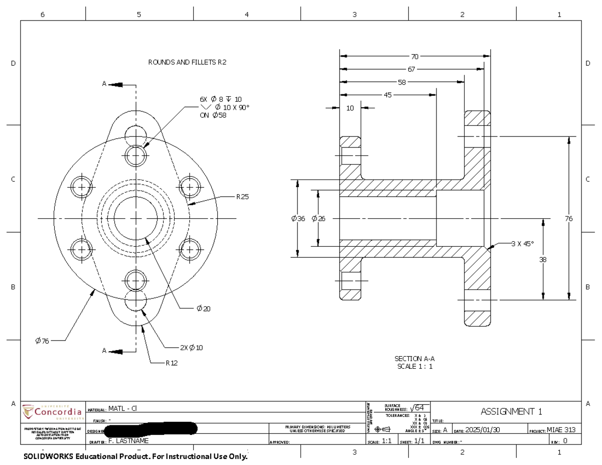 MIAE 313 Assignment 1: Design Specifications and Dimensions - Studocu