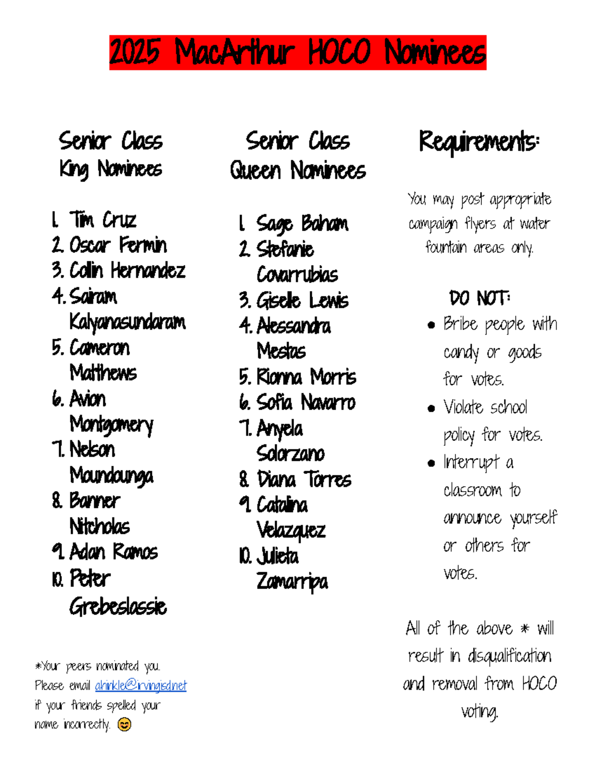 2025 HOCO Round 1 - Nomination Guidelines and Policies - Studocu