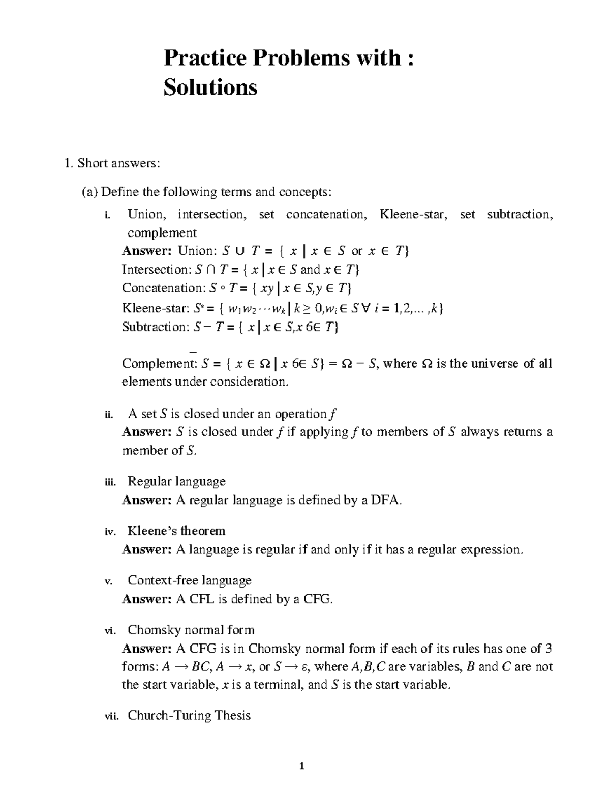 Practice question with solution toc - Practice Problems with ...
