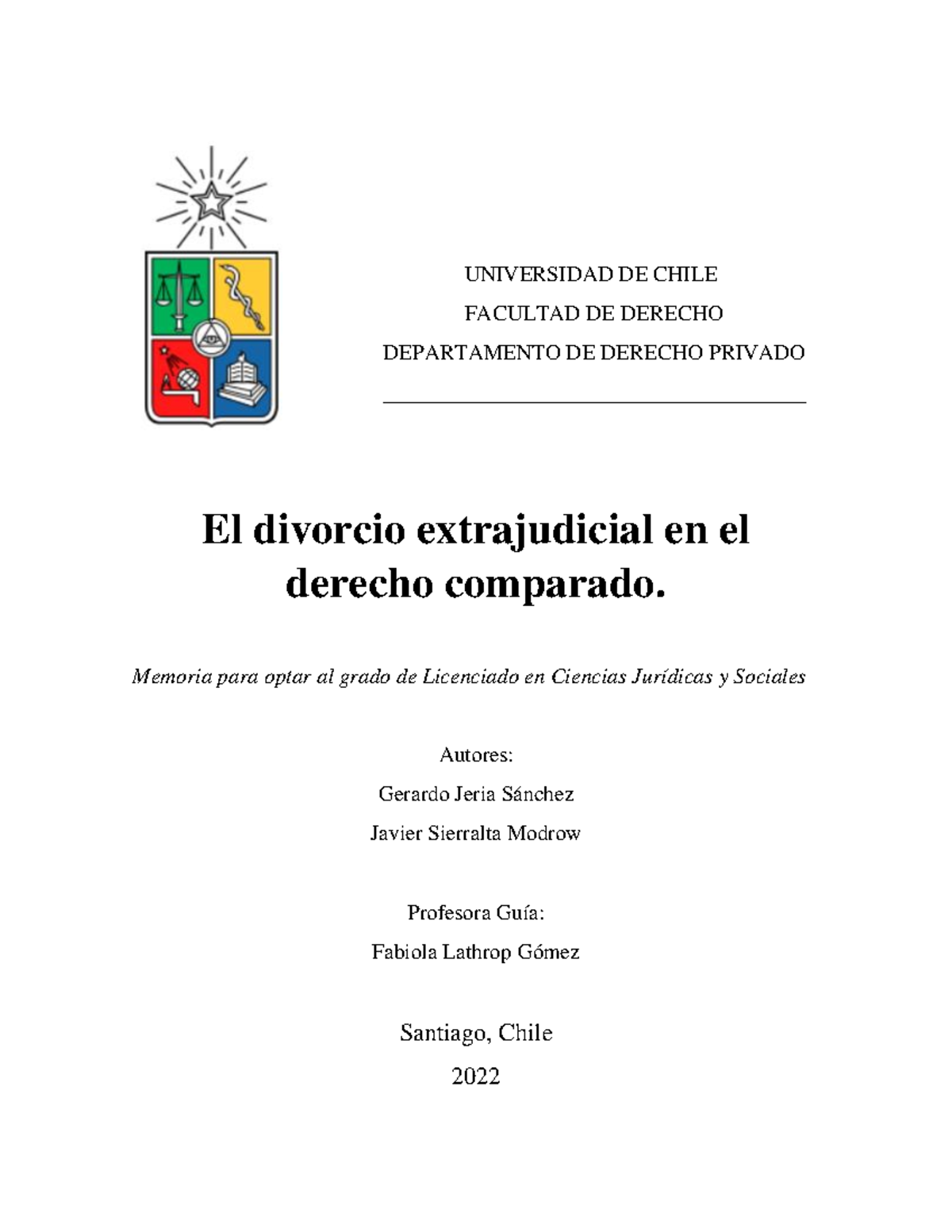 Divorcio Extrajudicial en Derecho Comparado: Análisis y Propuestas ...