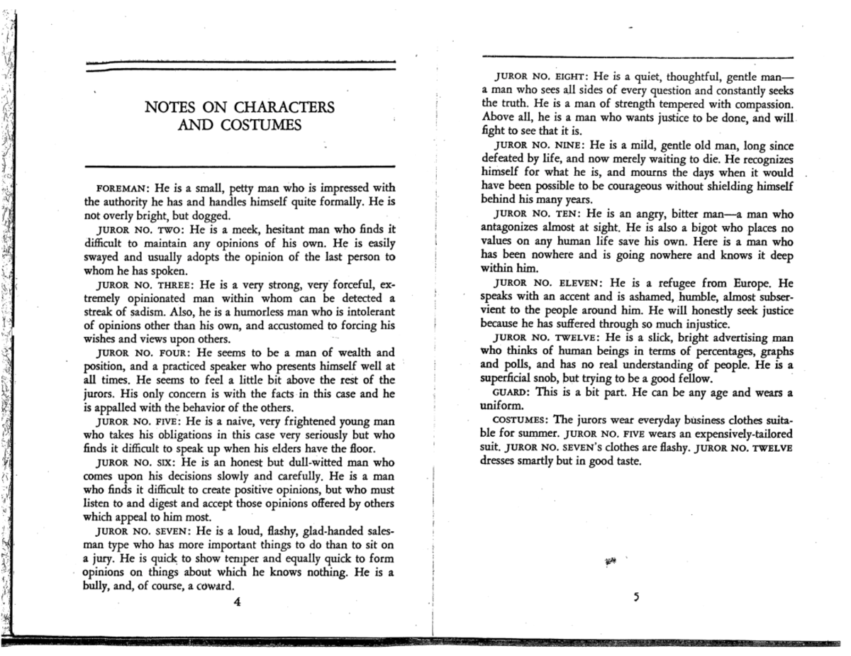 12 Angry Men Script Analysis: Act II Characters & Costumes - Studocu