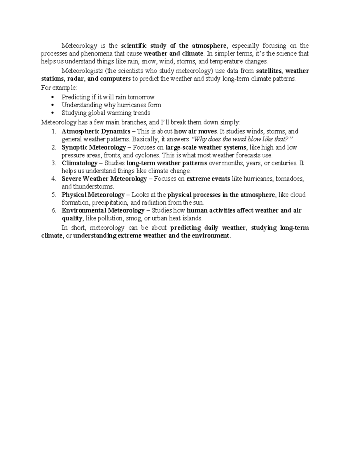 Meteorology 101: Understanding Weather, Climate, and Atmospheric ...