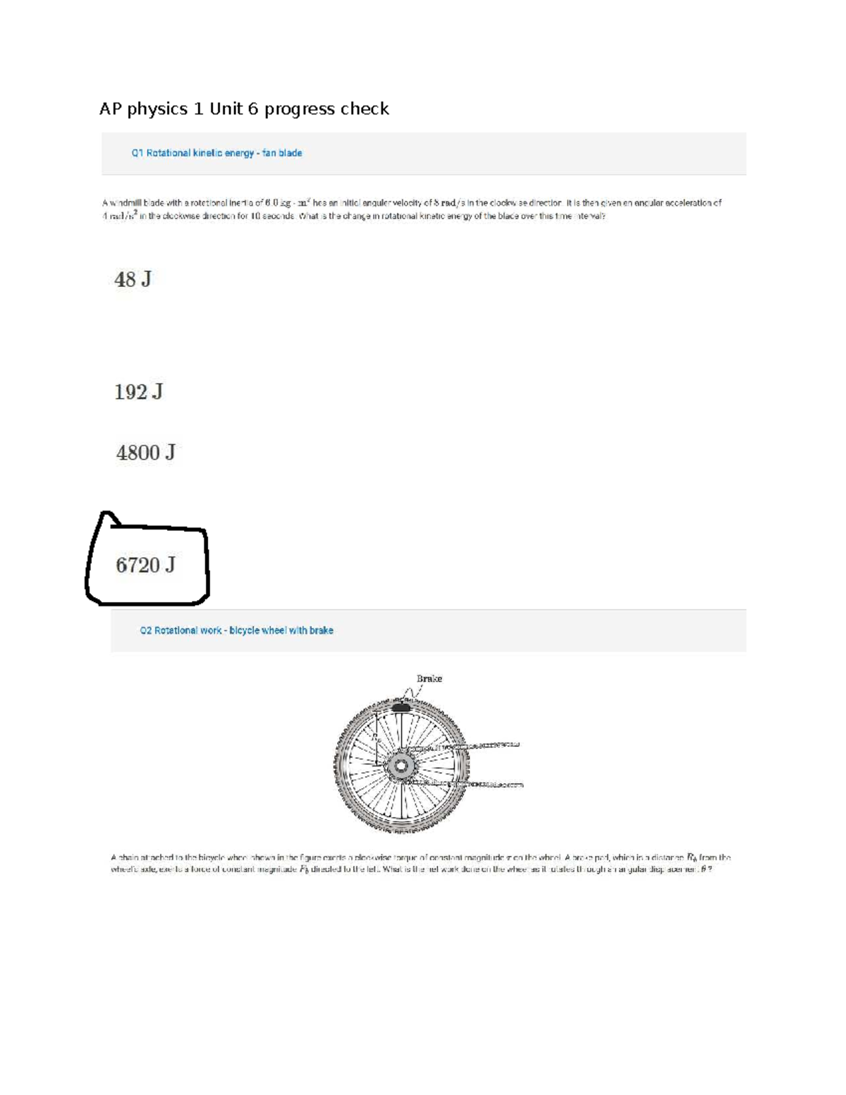 AP Physics 1 Unit 6 Progress Check: Angular Momentum & Energy Concepts ...