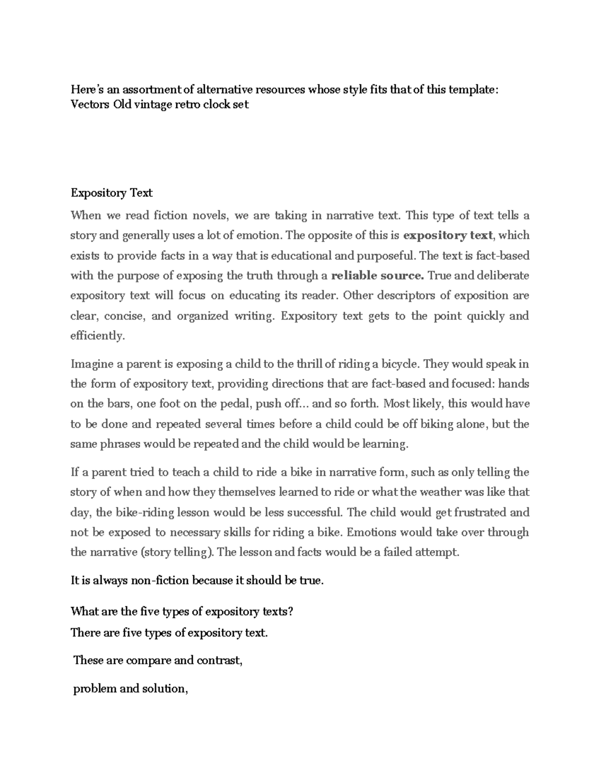 Expository Text Types: Understanding Structure and Purpose - Studocu