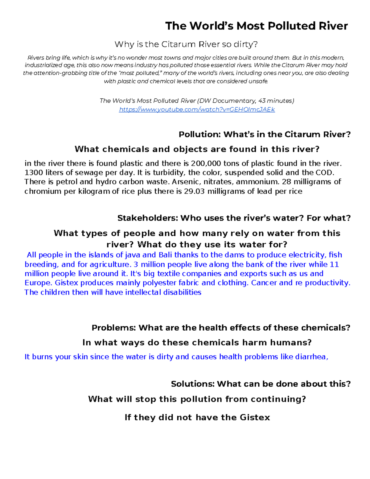 The Worlds Most Polluted River - The World’s Most Polluted River Why is ...