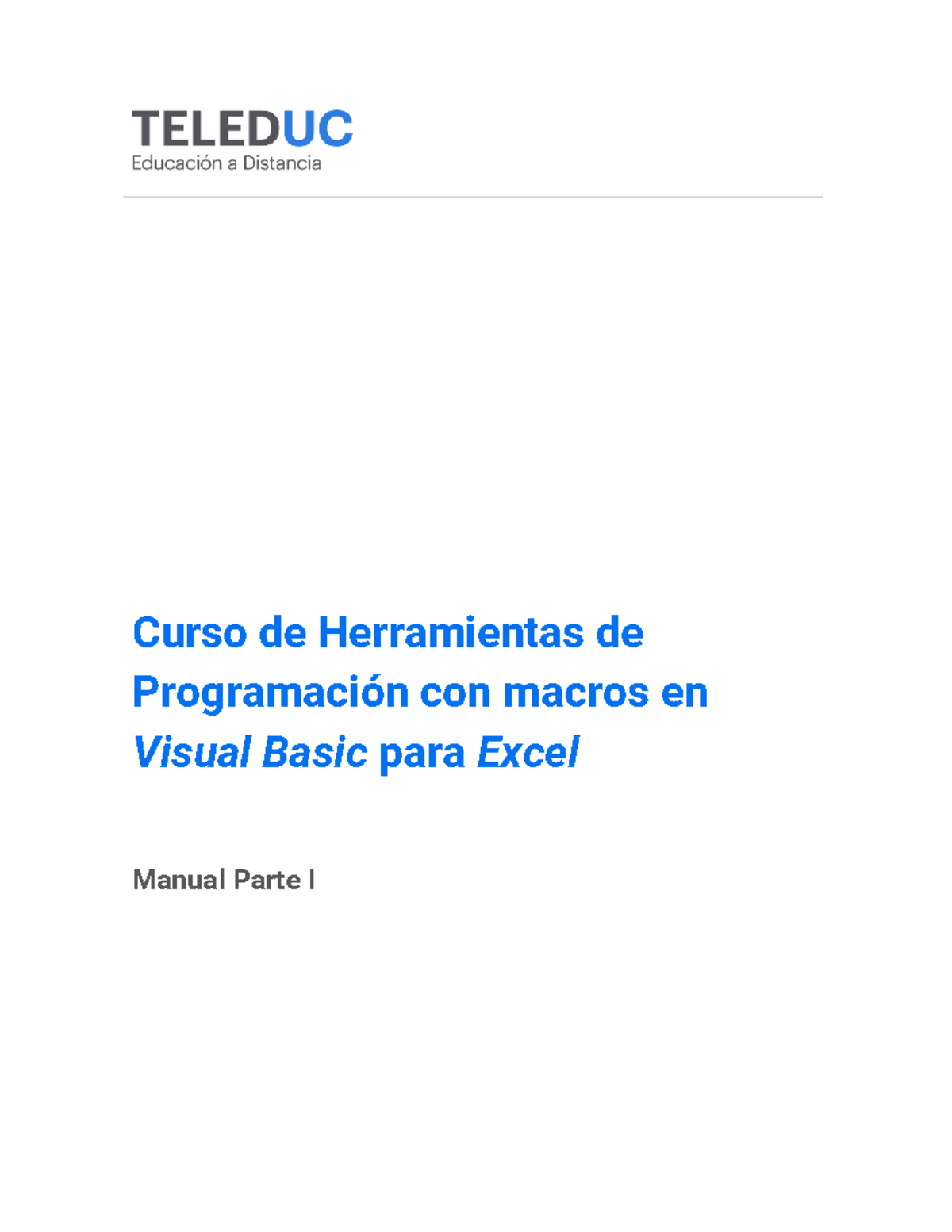 Manual M1: Herramientas de Programación con Macros en VBA para Excel ...