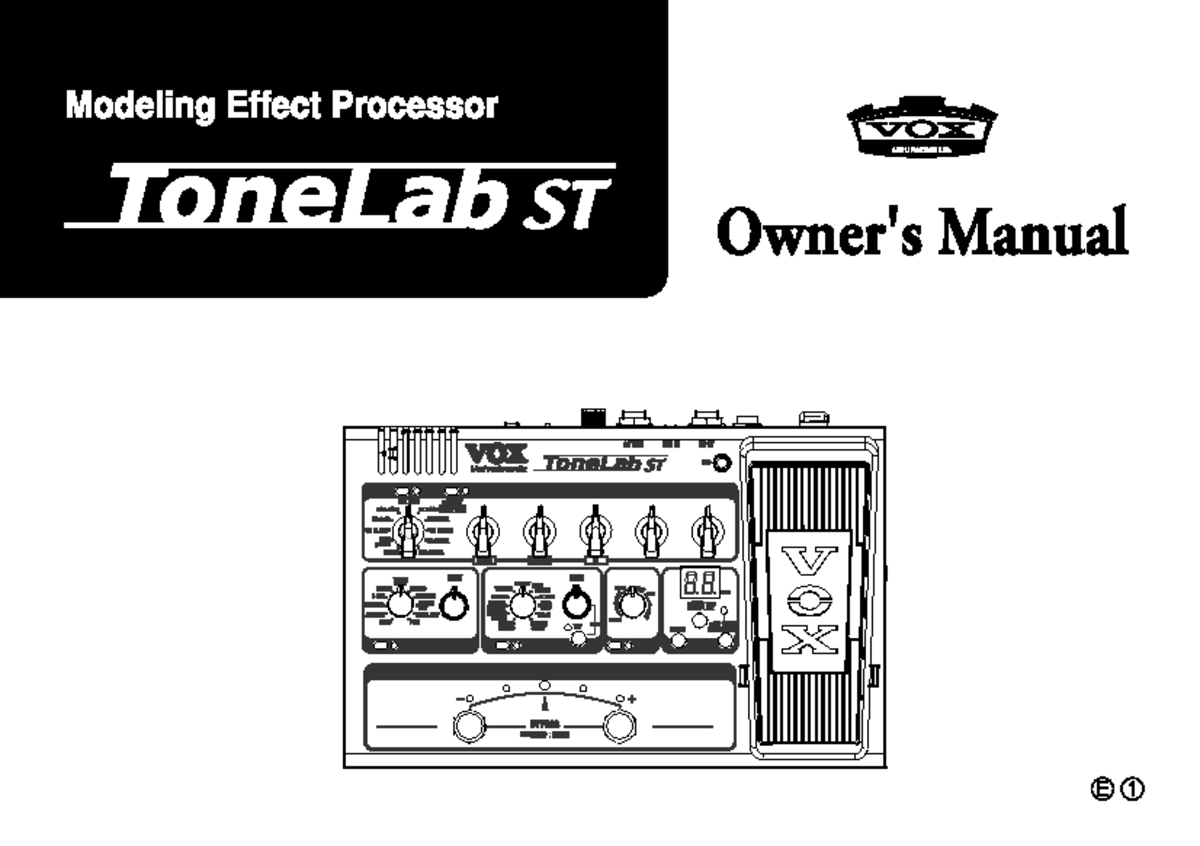 VOX ToneLab ST Owners Manual: Precautions and Setup Guide - Studocu