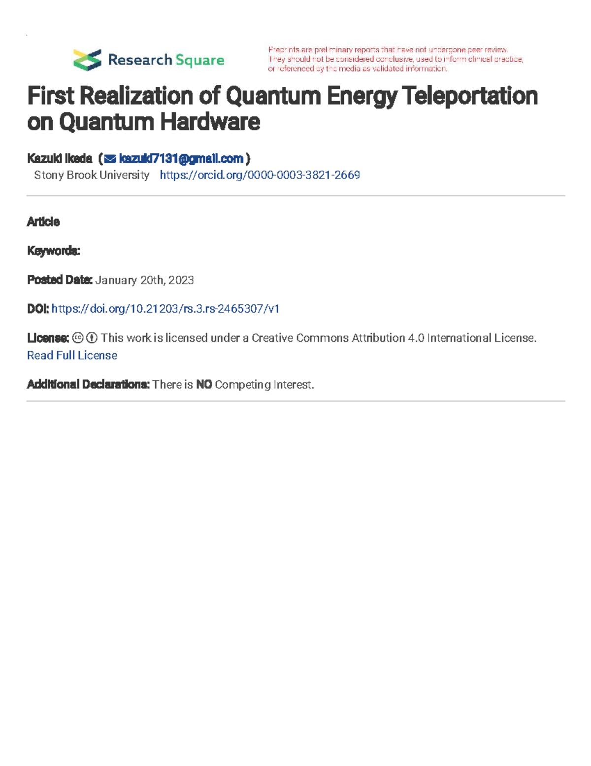 Quantum Energy Teleportation on Quantum Hardware: A Breakthrough (QET ...