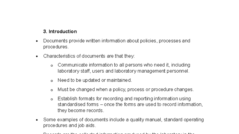 SCLMA1 Week 5 notes - 3. Introduction • Documents provide written ...