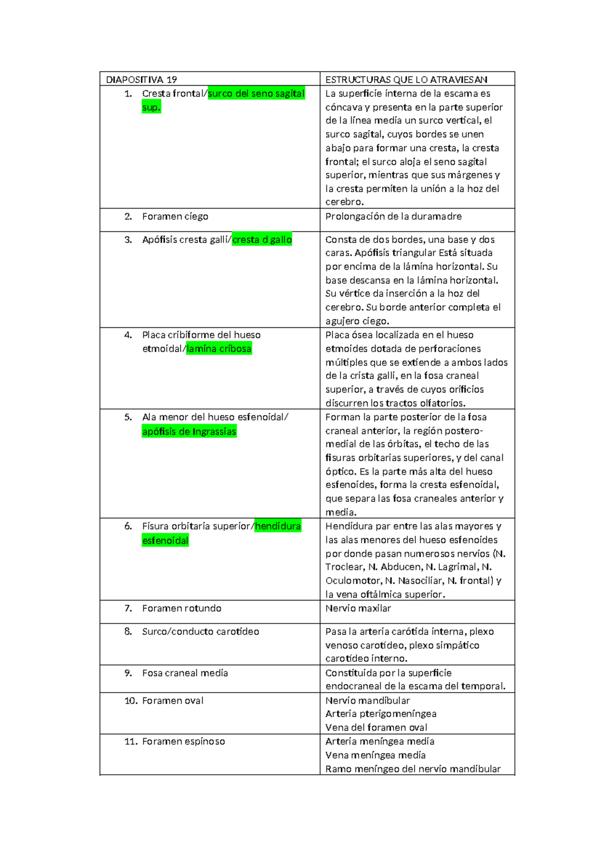 Anato Foramenes Del Cráneo Estructuras Y Funciones Studocu