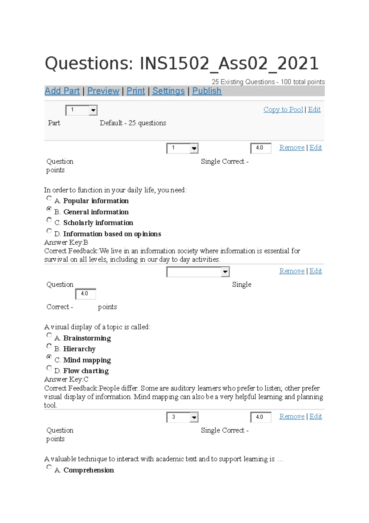 INS1502-21 ALL ass02 Answers - Questions: INS1502_Ass02_ 25 Existing ...