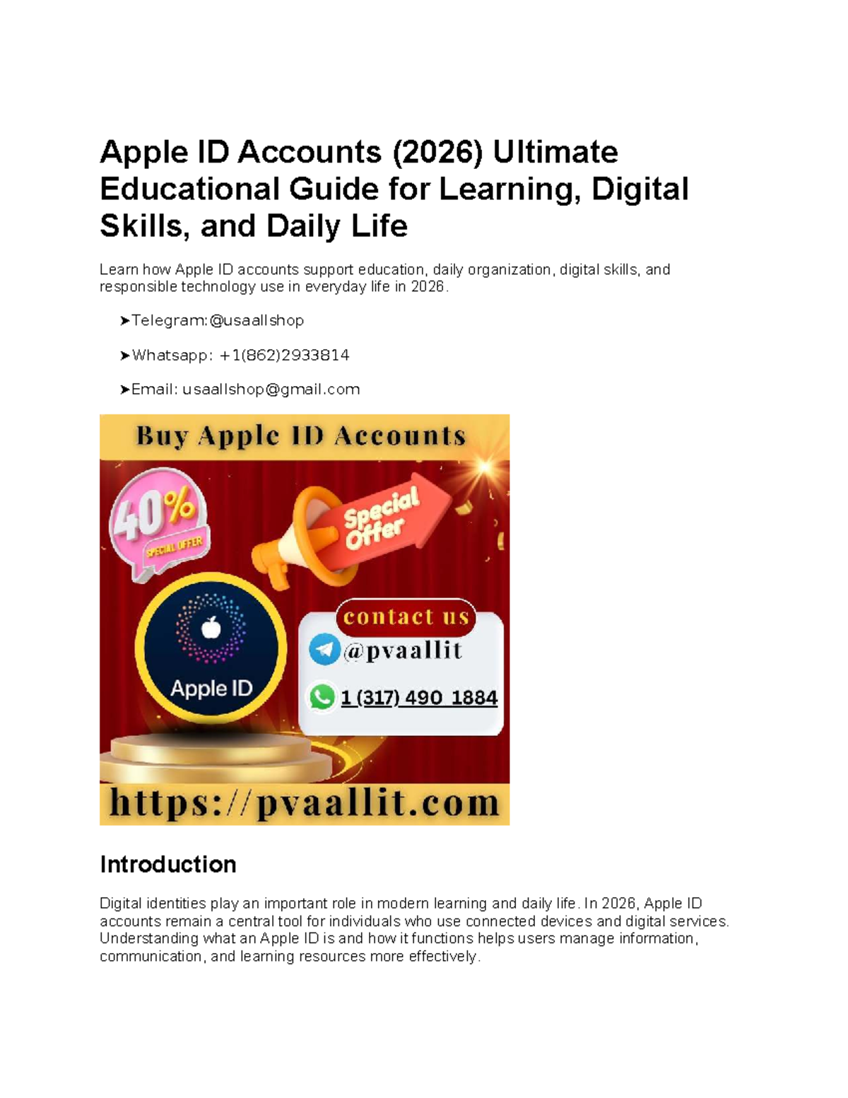 Apple ID Accounts (2026) Educational Guide: Digital Skills & Daily Life ...