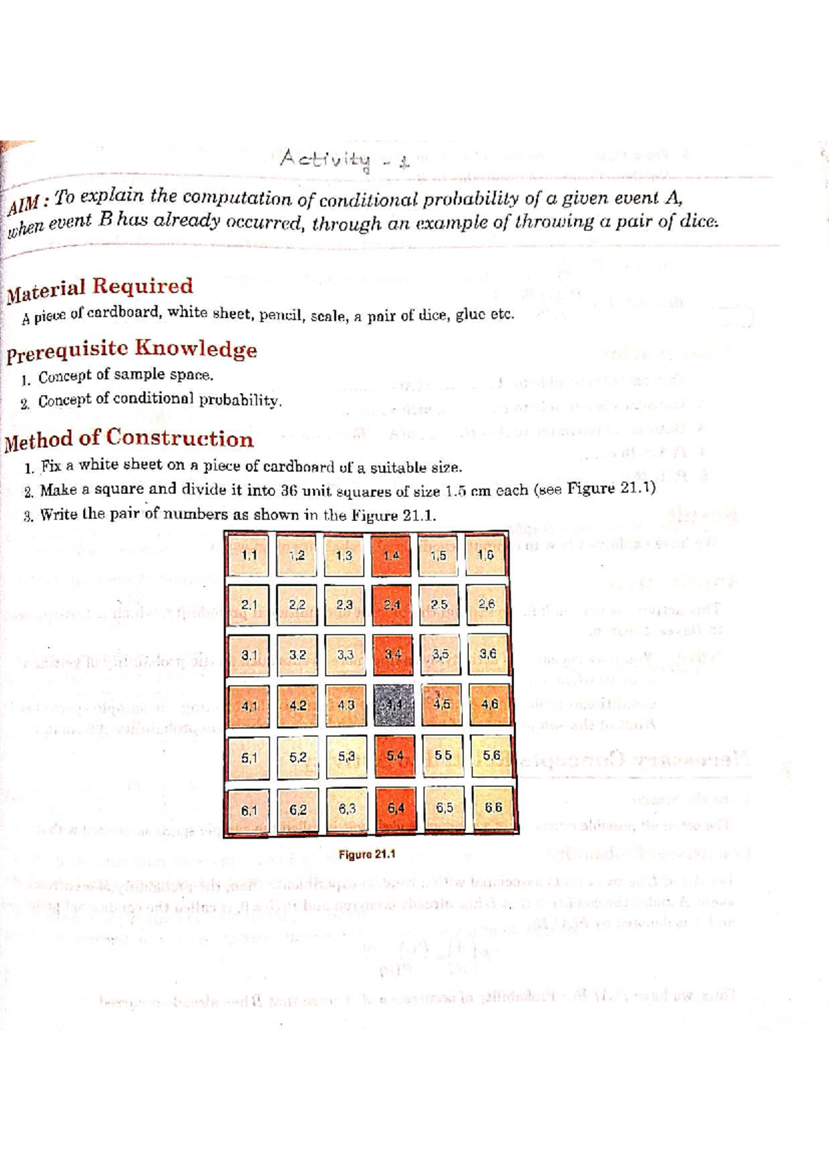Activity 1: Conditional Probability Computation with Dice - Math Lab 12 ...