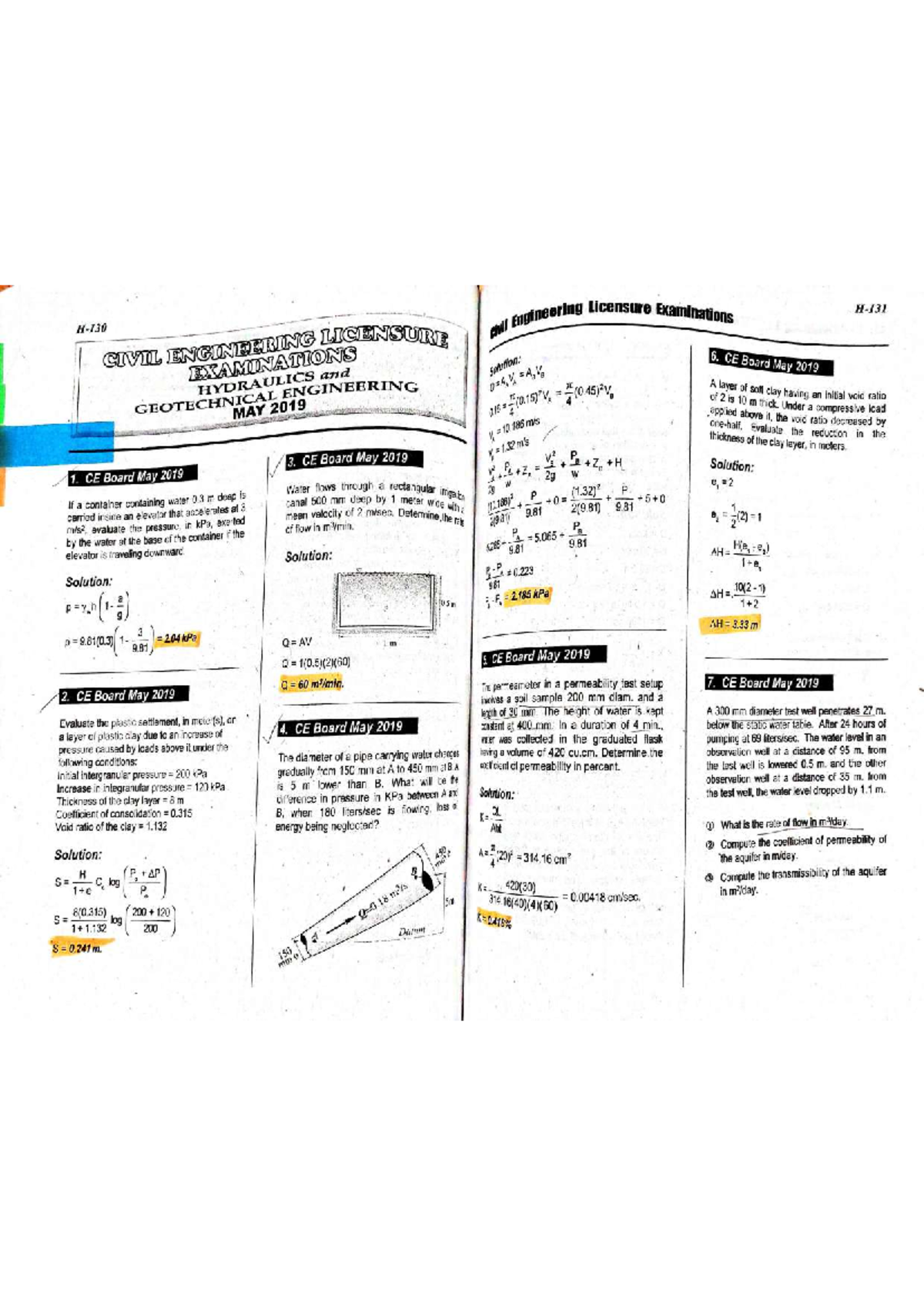Civil Engineering Licensure Examinations - HYDRAULICS CE Board May 2019 ...