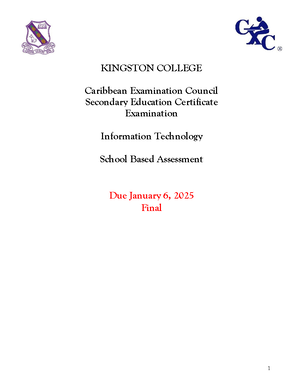 CXC CSEC EDPM Past Paper Booklet Highlights (2005-2012) - Studocu