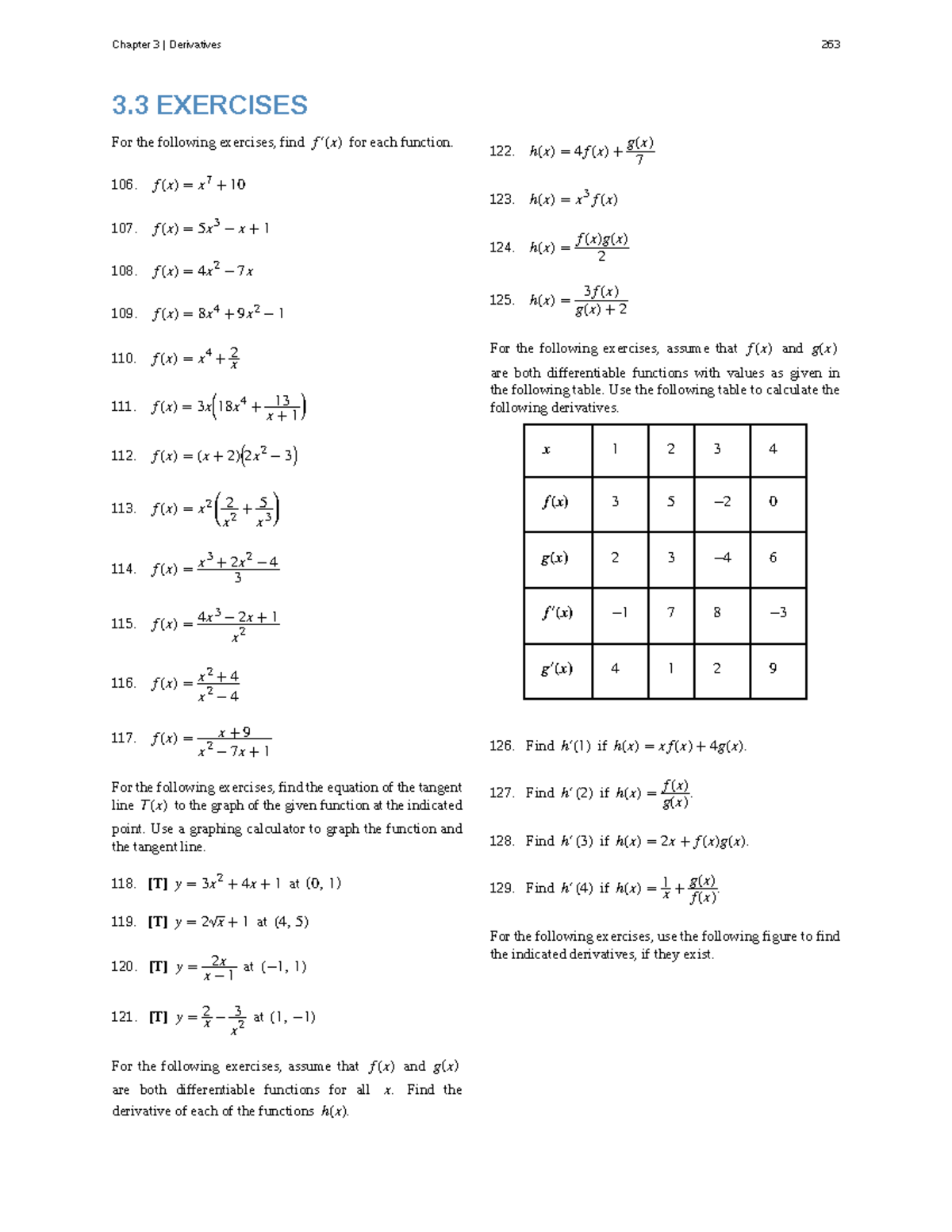 Chapter 3 Derivatives Exercises - Calculus Volume 1 (Part 1) - Studocu