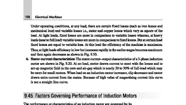 798 Electrical Machines: Deep Bar & Double Cage Induction Motors - Studocu