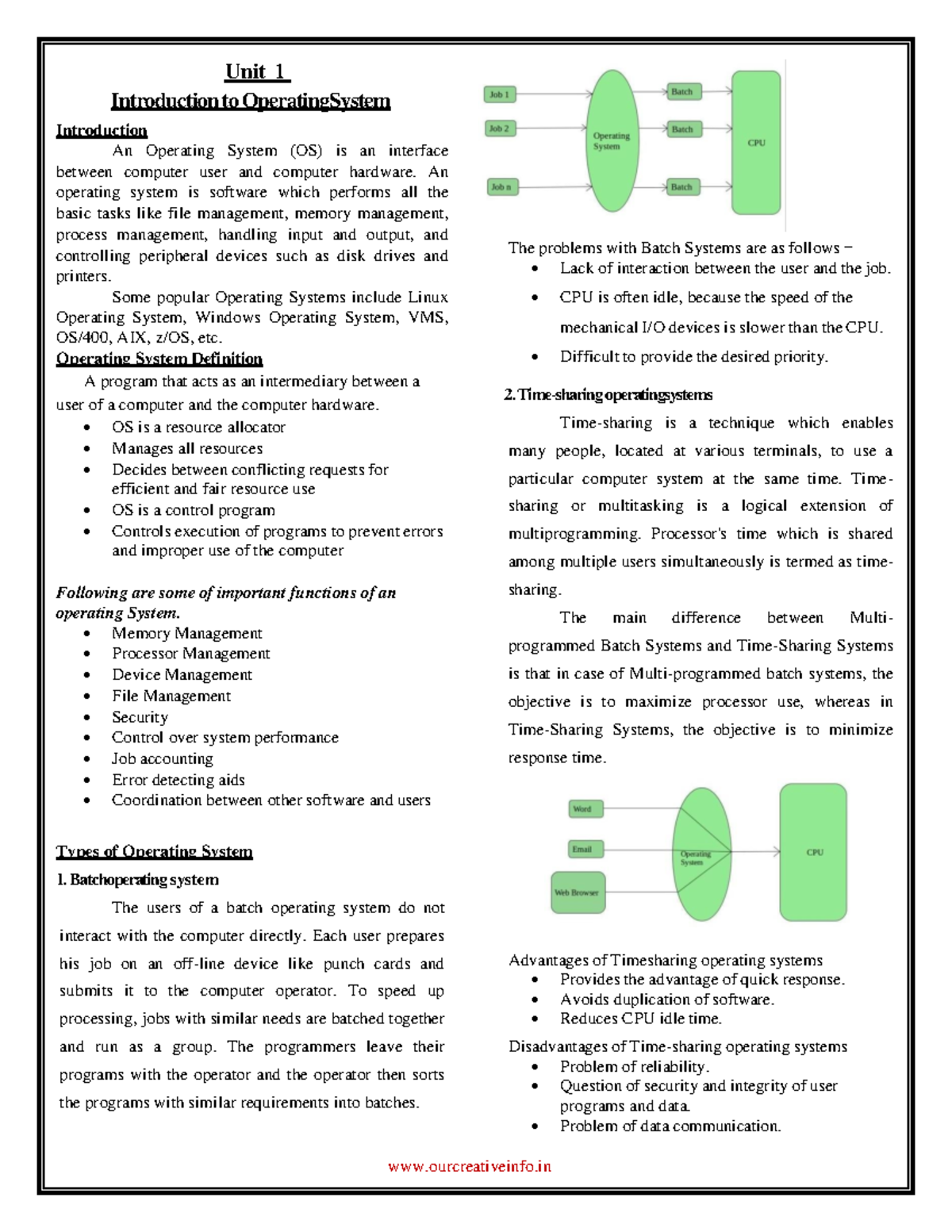 OS-Full-Notes: Comprehensive Overview of Operating Systems - Studocu
