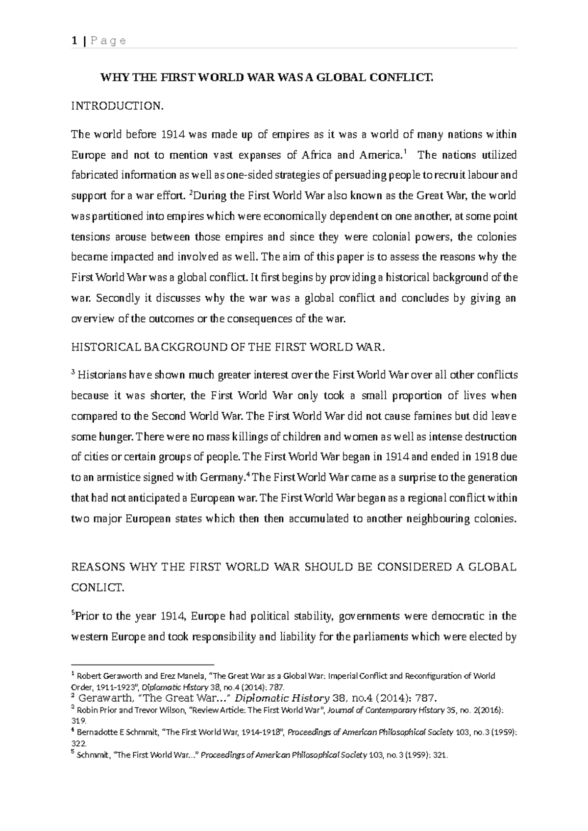 WWI as a Global Conflict: Historical Context & Impacts (Course Code ...