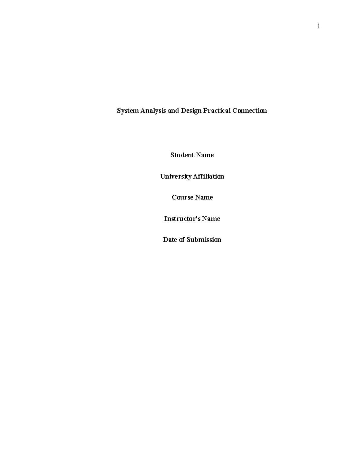 SA&D Practical Connection: Enhancing Business Analysis Skills - Studocu