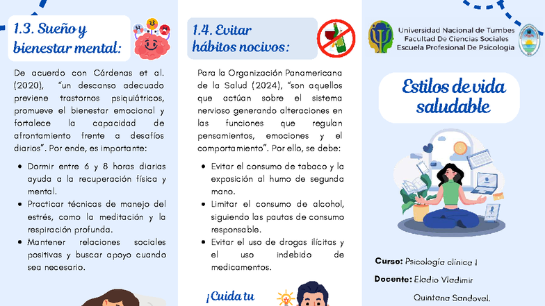 Estilos de Vida Saludable en Psicología Clínica I: Tríptico PS. Salud ...