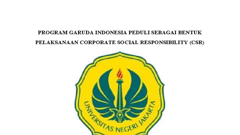 Makalah CSR Garuda Indonesia Peduli - Akuntansi A 2025 - Studocu