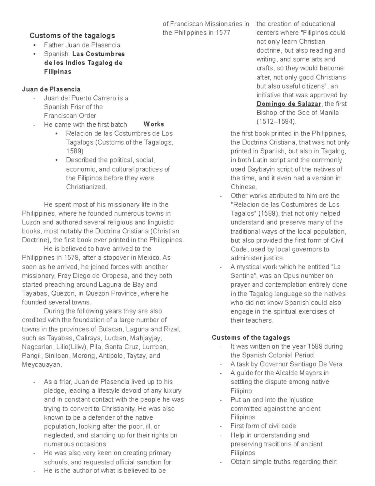 Customs of the Tagalogs (1589) Module Reviewer: Key Insights and ...