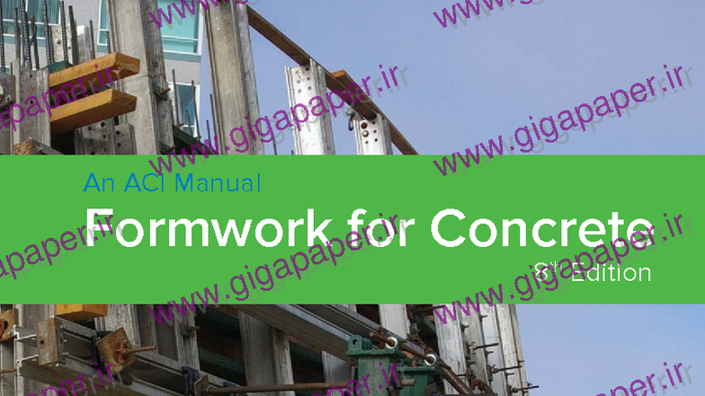ACI SP-4: Formwork for Concrete - 8th Edition Overview - Studocu