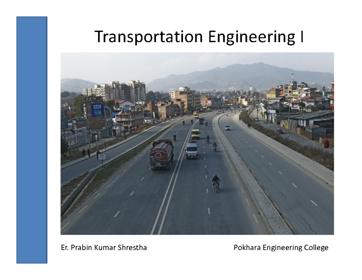 Chapter 1 - Intro to Transportation Systems & Engineering (Trans Eng I ...