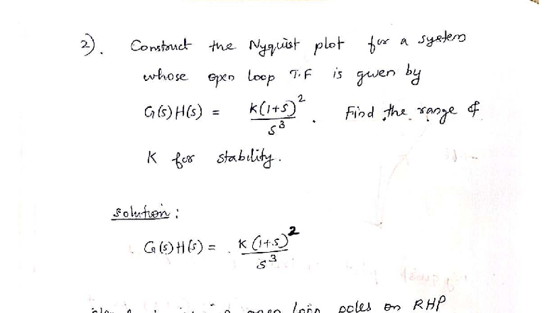 LCS Module 4: Nyquist Plot Analysis and Stability Range for K - Studocu