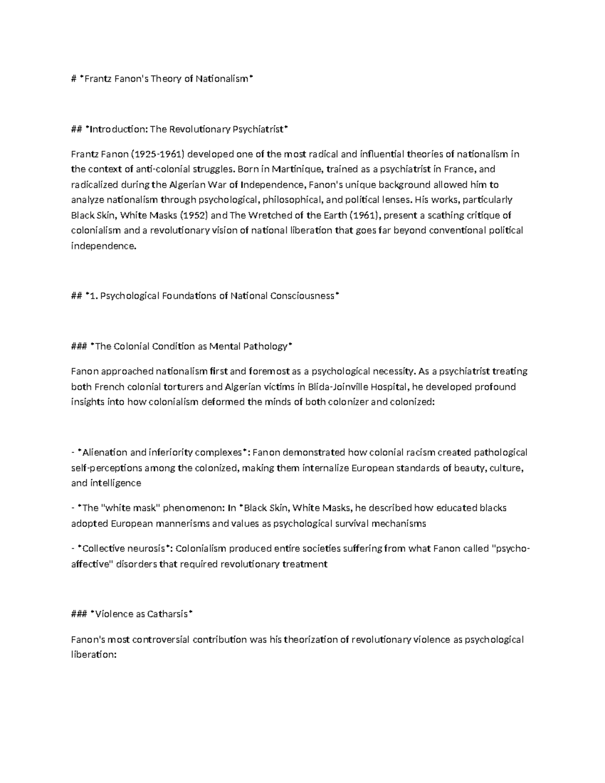 Frantz Fanon and Amílcar Cabral: Revolutionary Theories of Nationalism ...