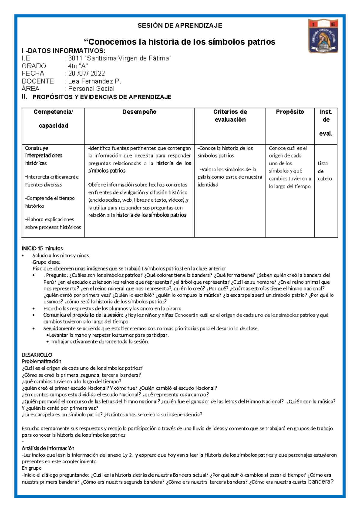 20-07 Sesión P.S. Historia de los Símbolos Patrios y su Evolución - Studocu